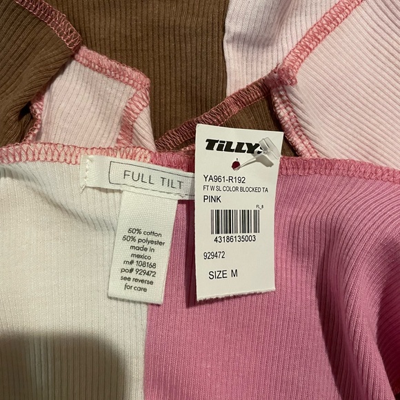 Tilly's | Tops | Get 2 Offnwt Tillys Full Tilt Color Blocked Cropped ...